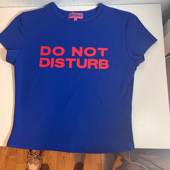 Edikted | Tops | Edikted Blue Top With Pink Label | Poshmark